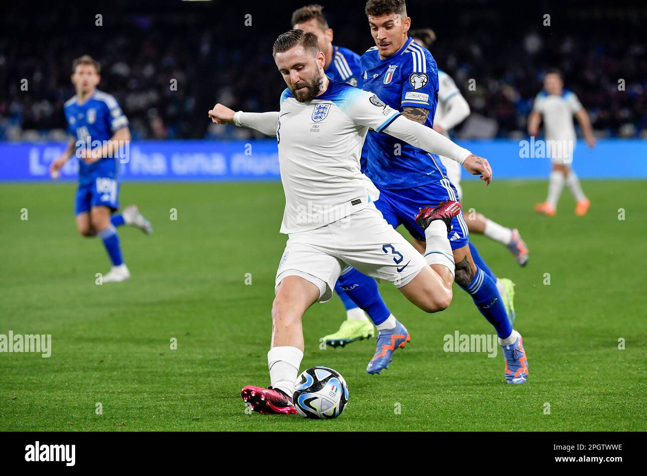 Luke Shaw of England in action during the UEFA EURO2024 European ...