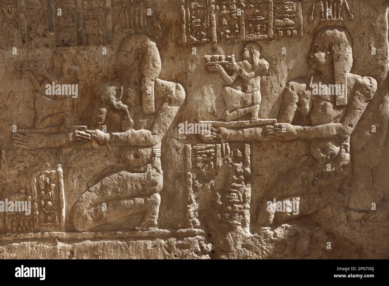 Close up of relief work and decoration in the Ptolemaic Temple at ...