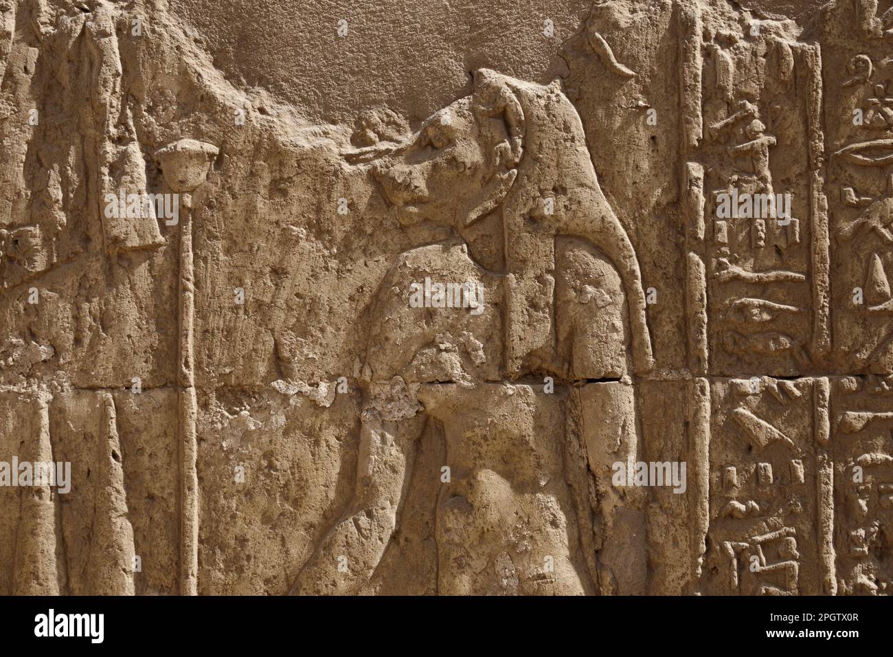 Close up of goddess Repyt and decoration in the Ptolemaic Temple at ...