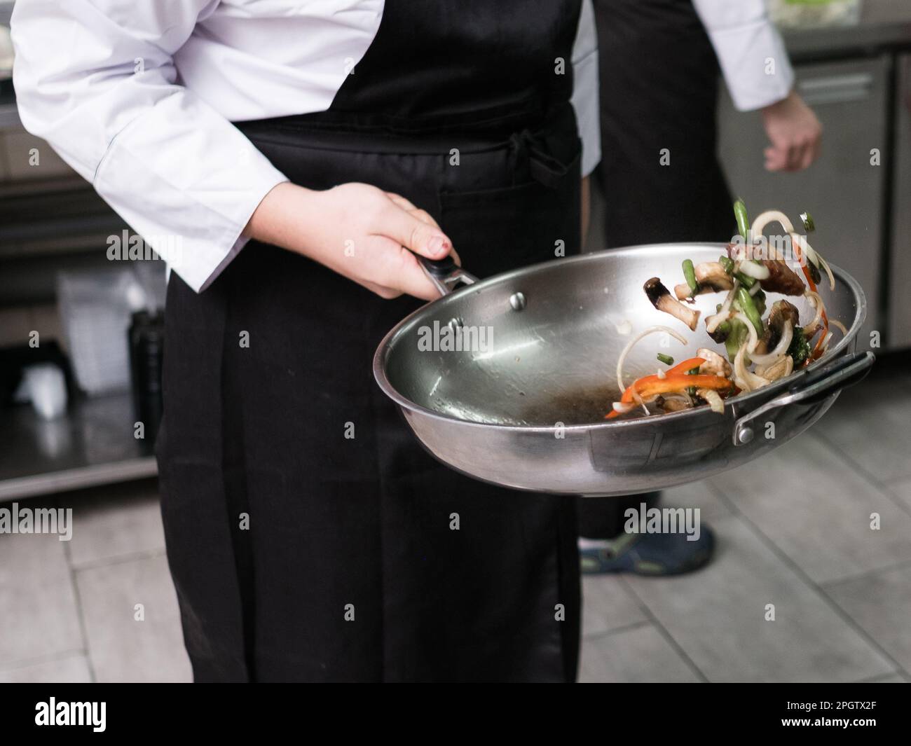 chef professional skills mixing technique Stock Photo - Alamy