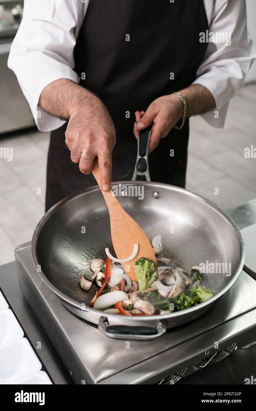 chef professional skills mixing technique Stock Photo - Alamy