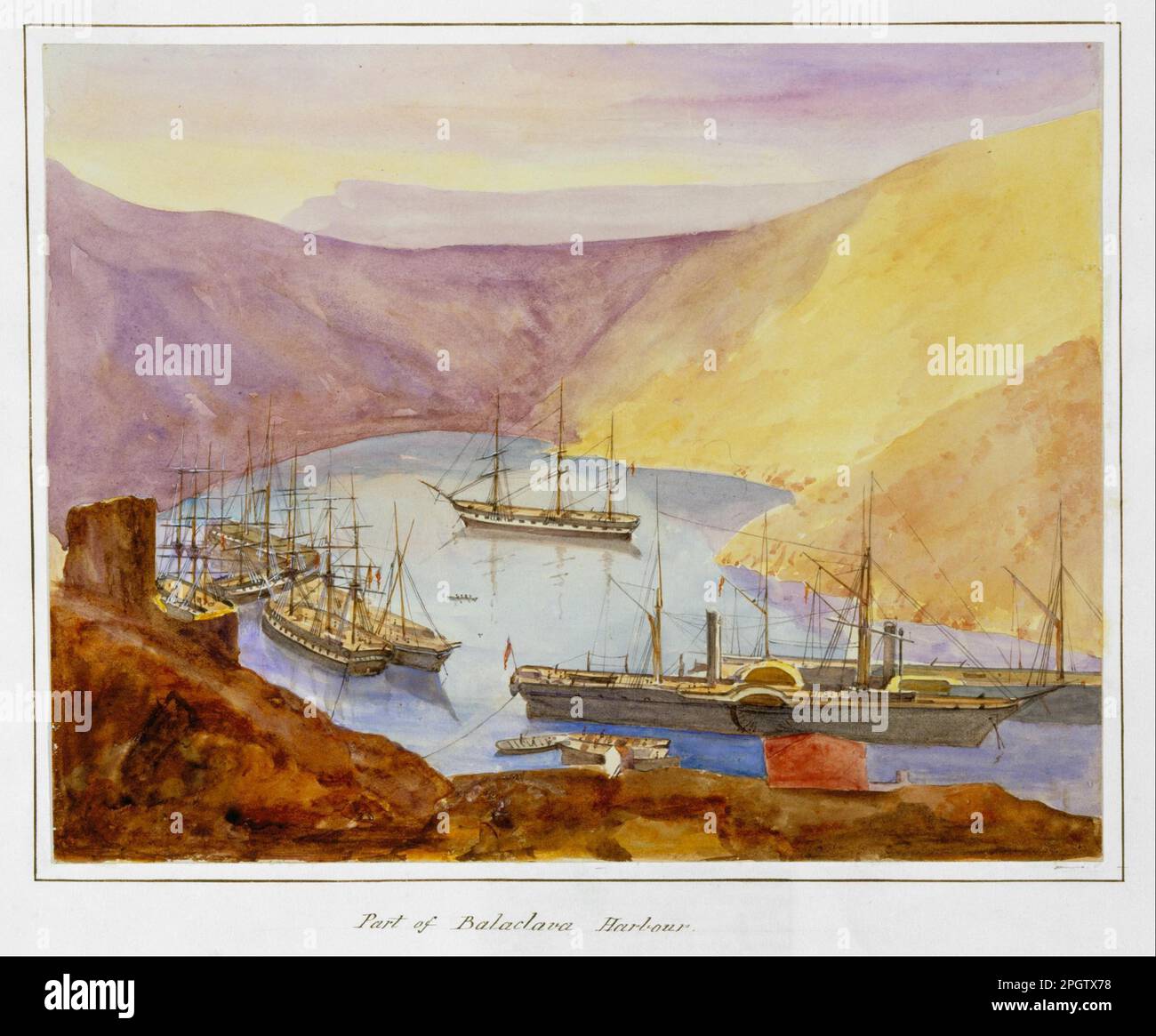 Port of Balaclava Harbour 1855 by James Robertson Stock Photo - Alamy