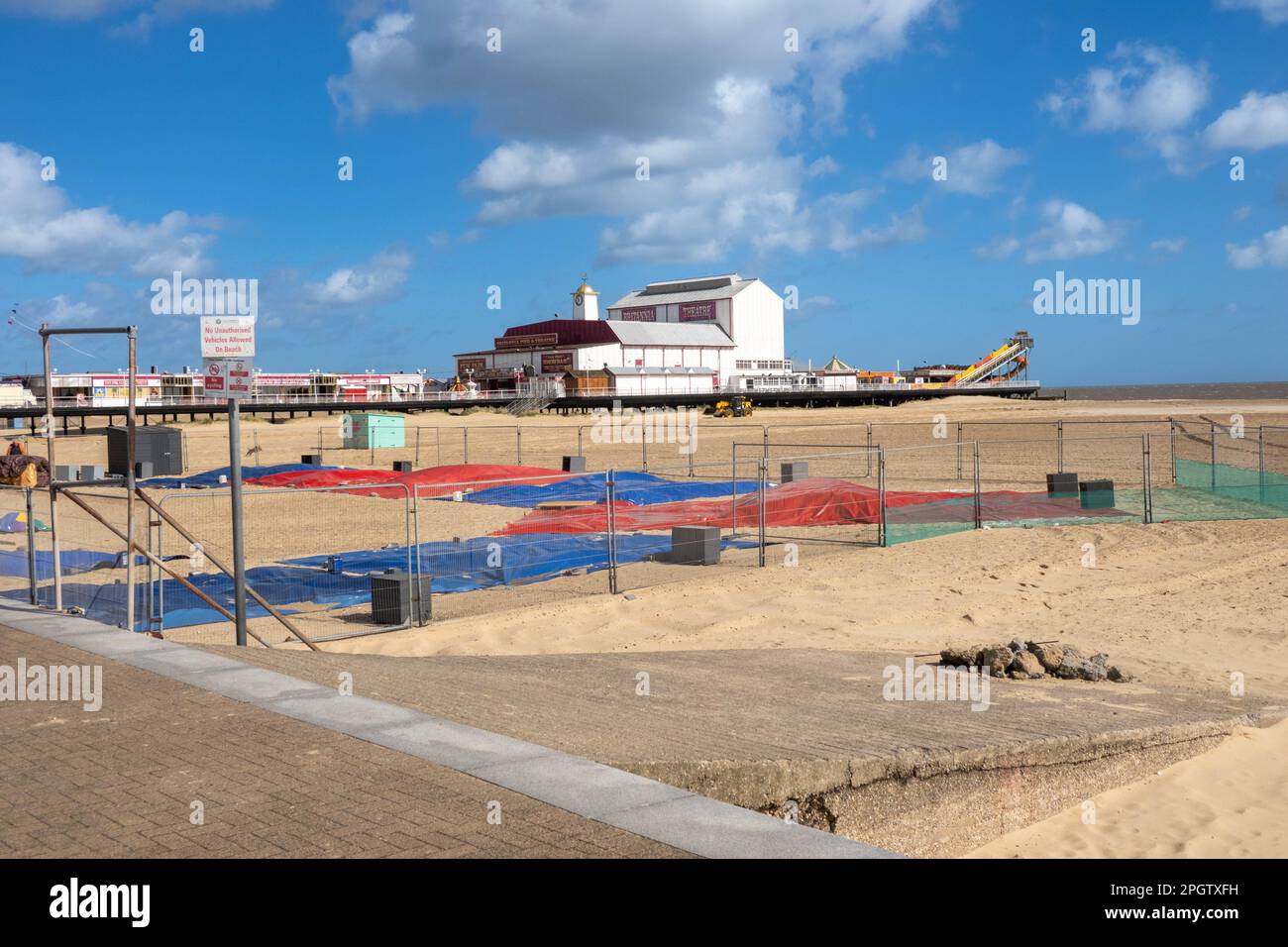Bouncy castles all laid out getting ready to be inflated for the coming ...
