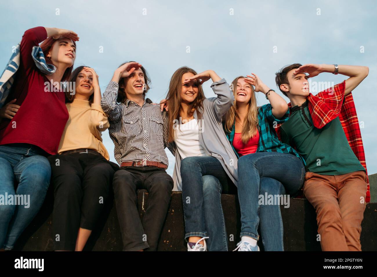 look future plan idea dream group people together Stock Photo - Alamy