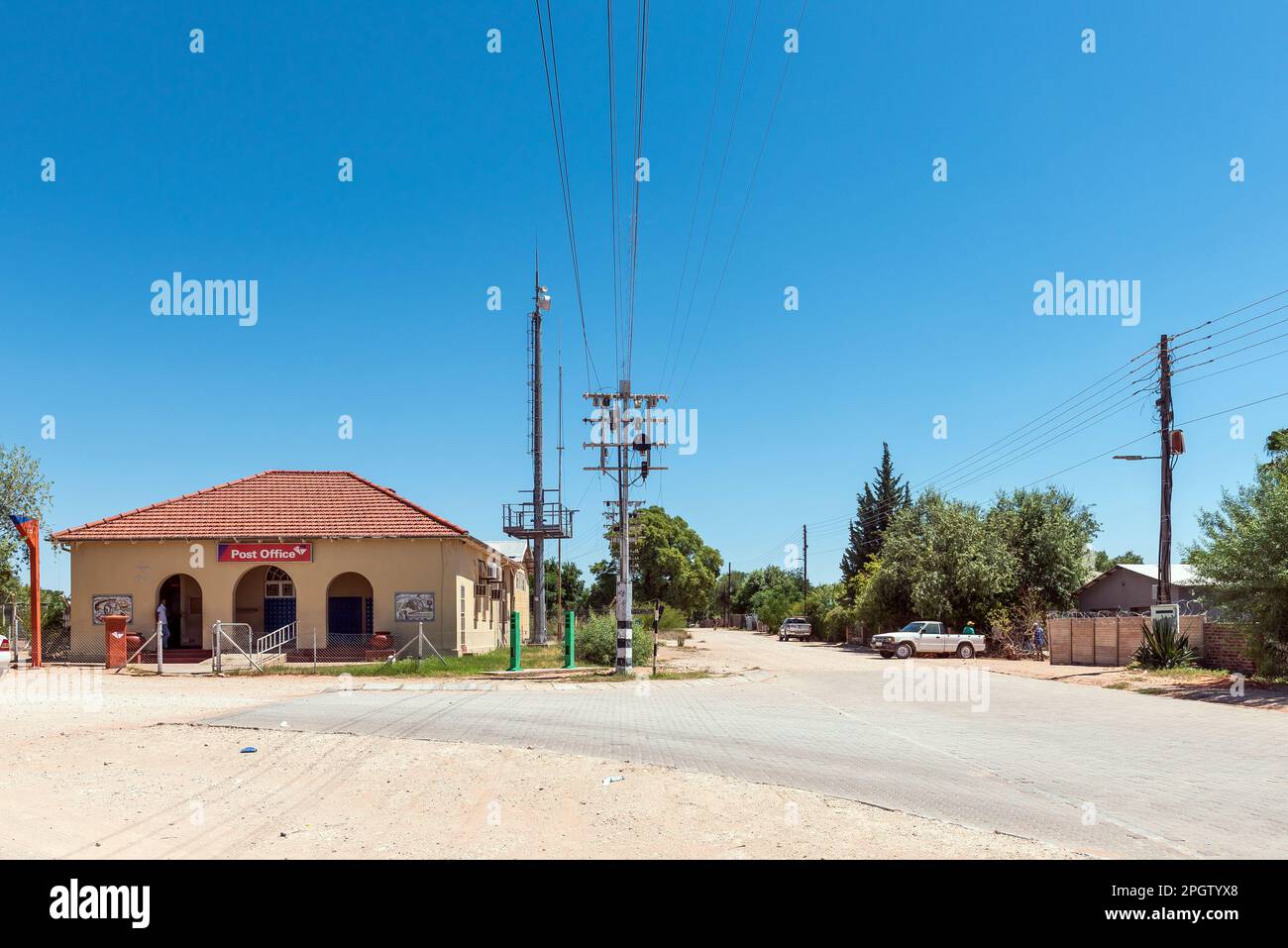Groblershoop, South Africa - Feb 24, 2023: A street scene, with the ...