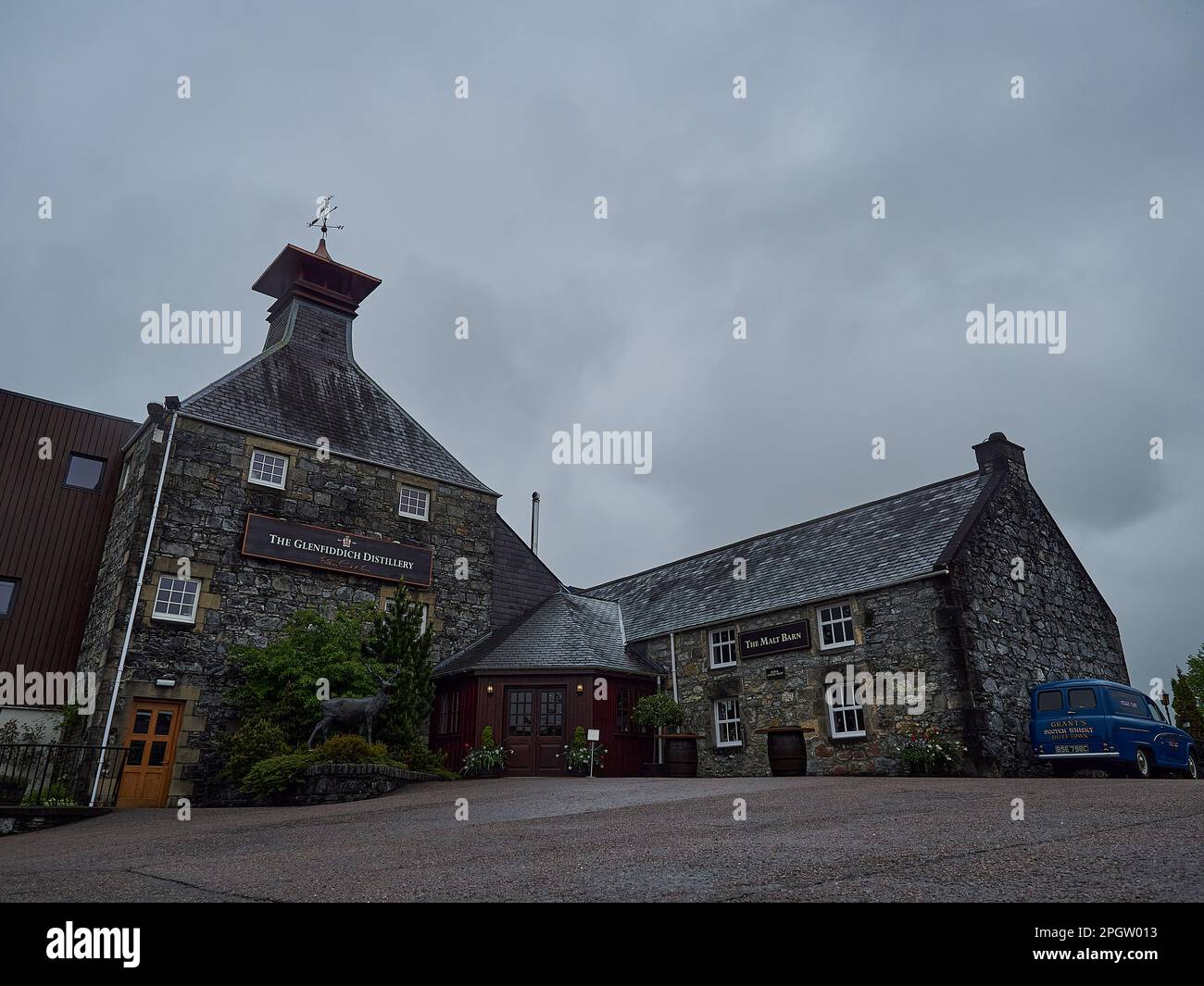 Dufftown, Scotland - 05 22 2018: old stone building of the popular and ...