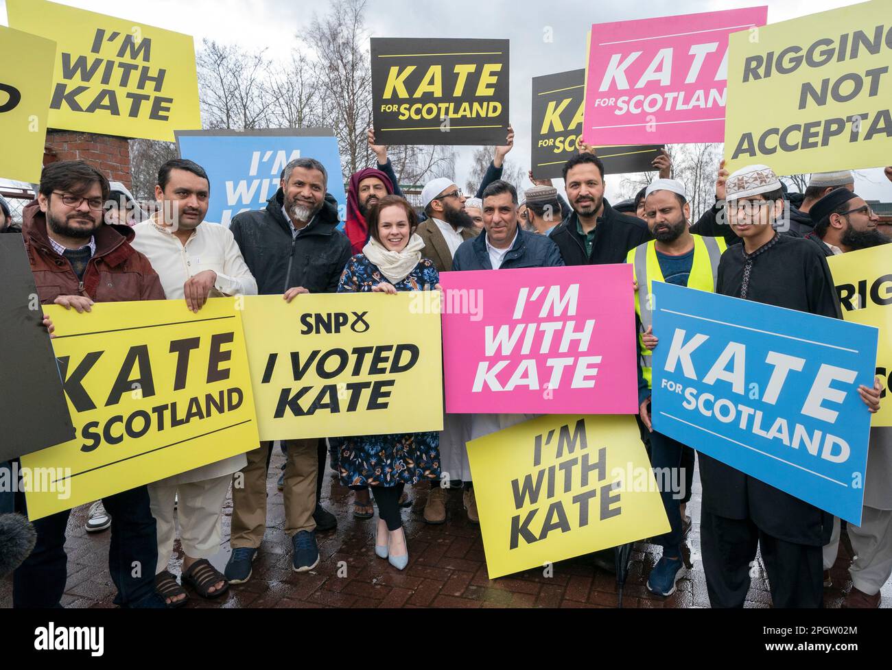 SNP leadership candidate Kate Forbes during a visit to the Zakariyya ...