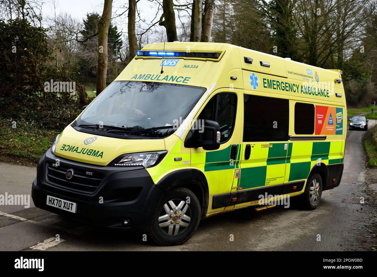 Ambulance on an Emergency Call Cotswolds England uk Stock Photo - Alamy