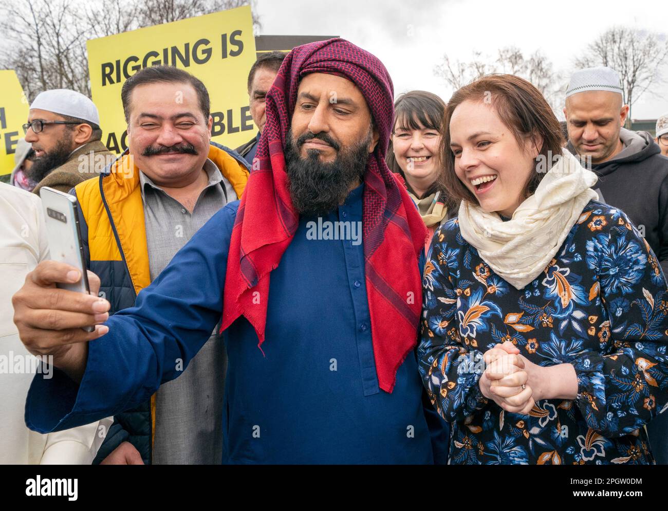 SNP leadership candidate Kate Forbes during a visit to the Zakariyya ...