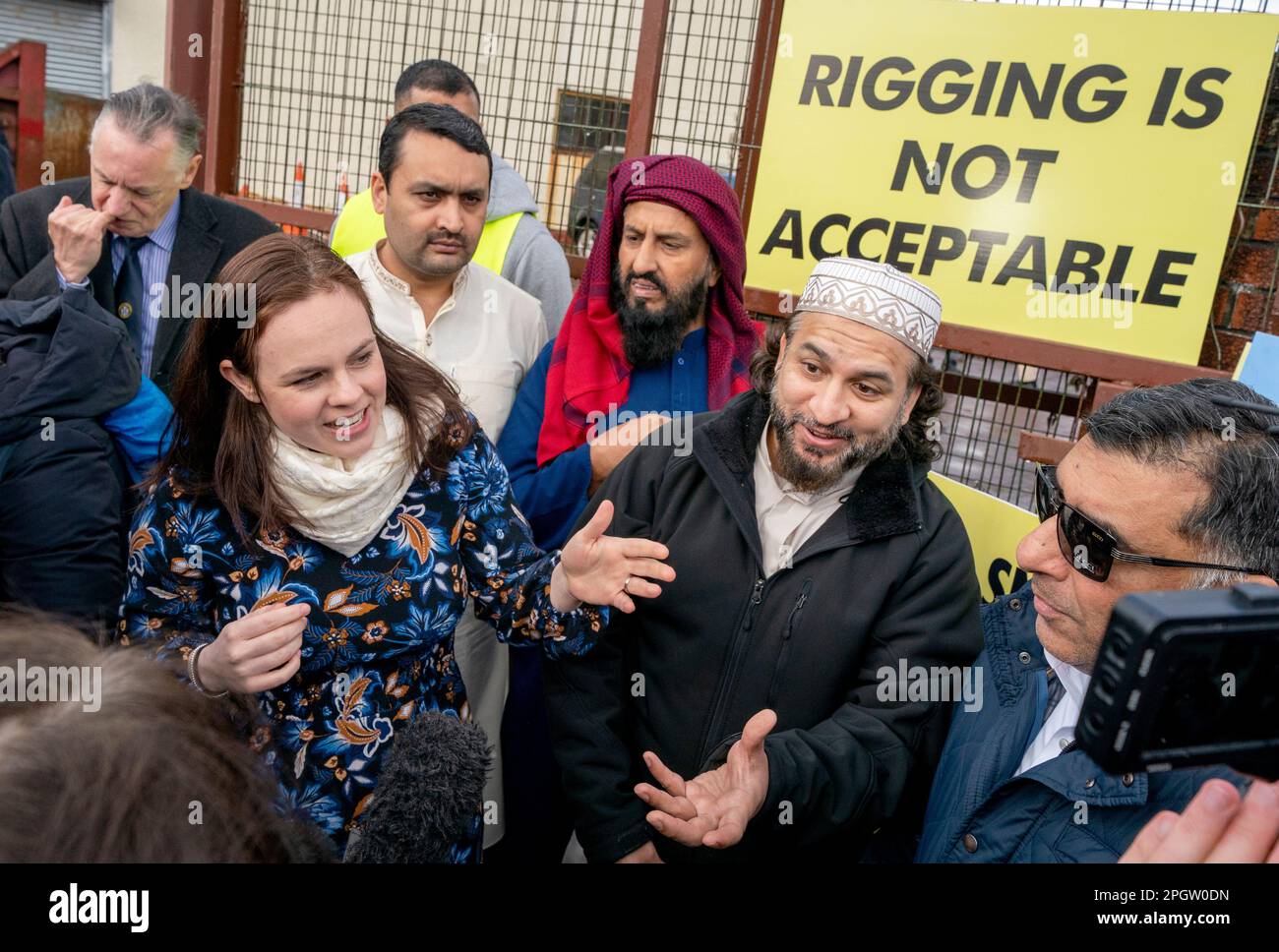 SNP leadership candidate Kate Forbes during a visit to the Zakariyya ...