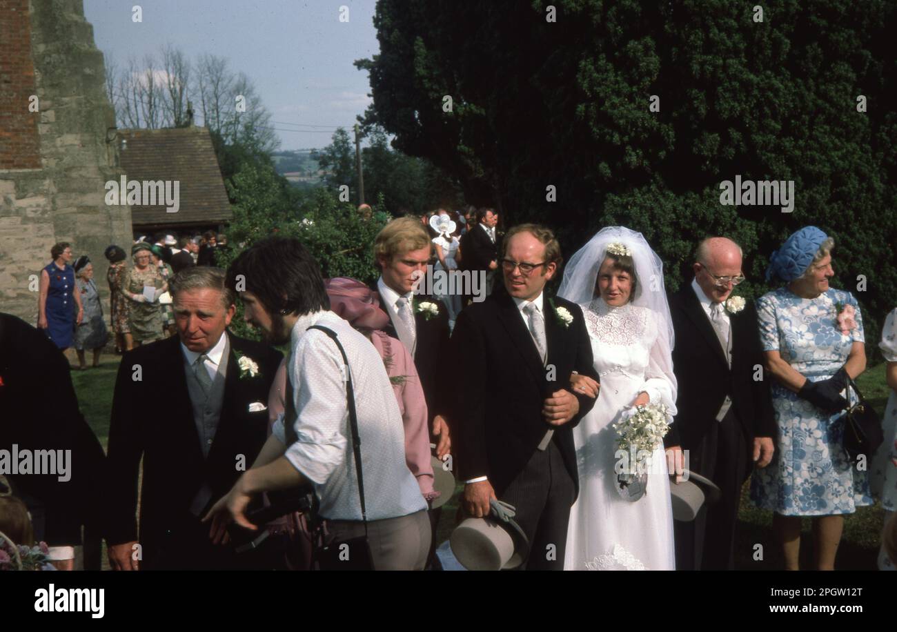 English Summer Wedding c1975, at St Peter's Church, Chelmarsh ...