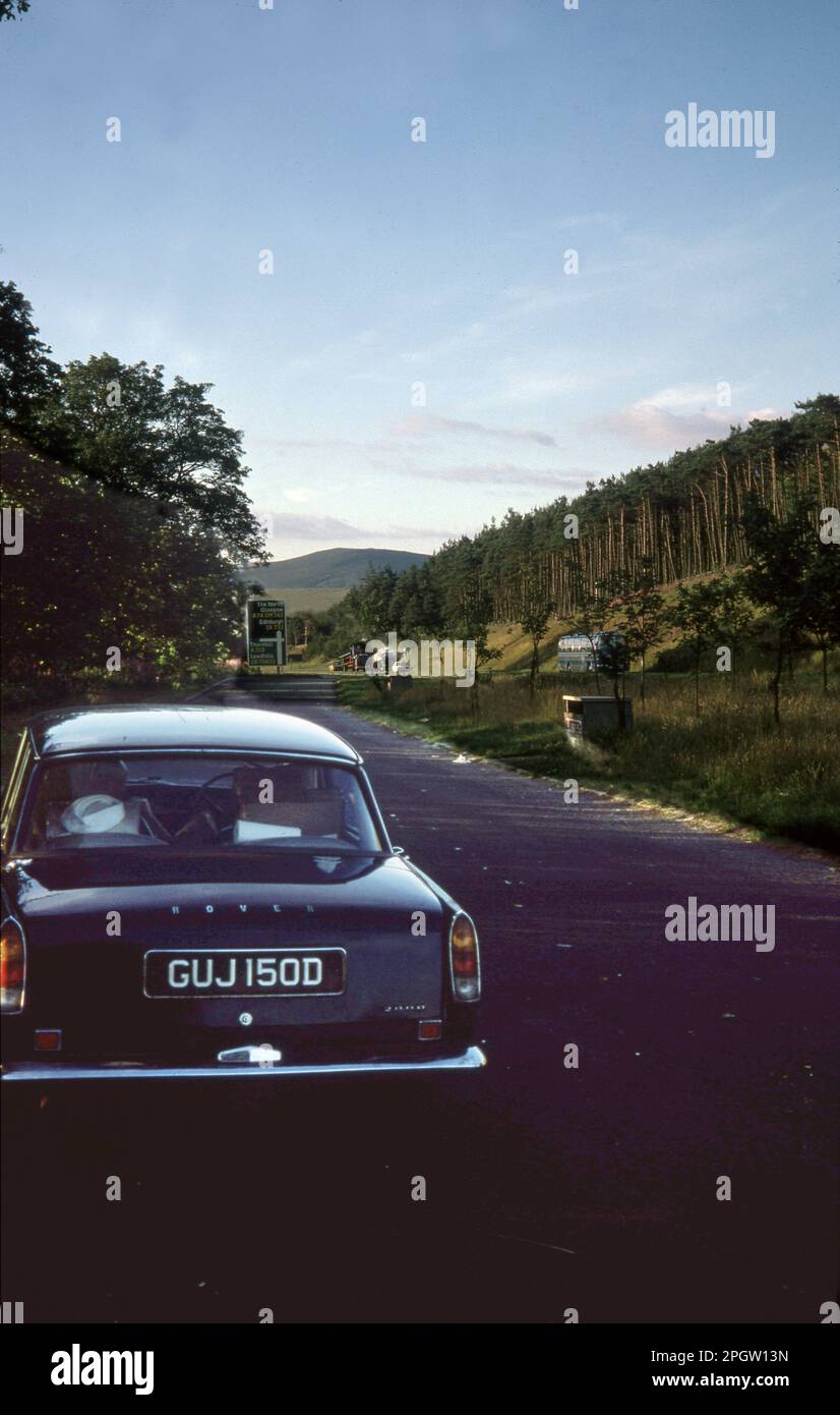 Rover P6 2000 in lay by off the A74 en route to Scotland c1967 Photo by ...
