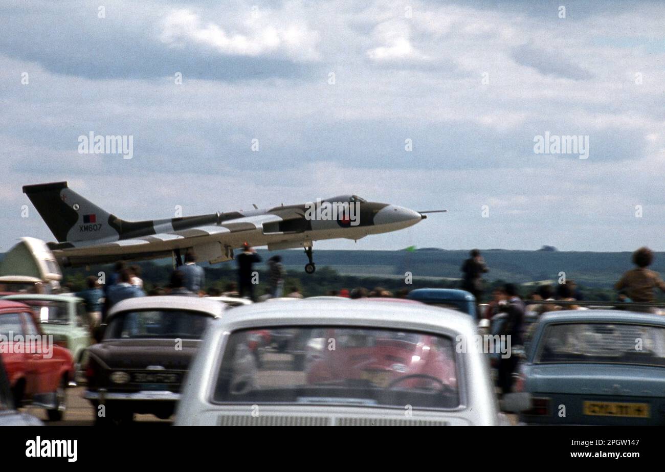 RAF Vulcan Bomber B.2 XM607 seen taking off at an air show c1970. XM07 ...