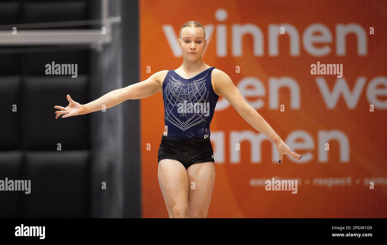 ROTTERDAM - Sara van Disseldorp in action during the first European ...