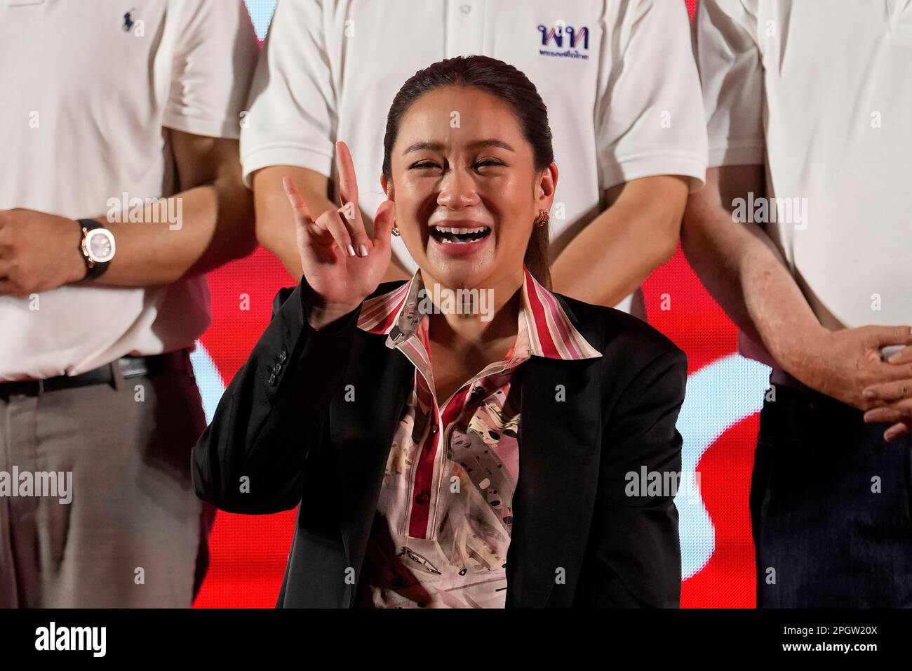 Paetongtarn Shinawatra, one of the opposition Pheu Thai party's top politicians and youngest ...
