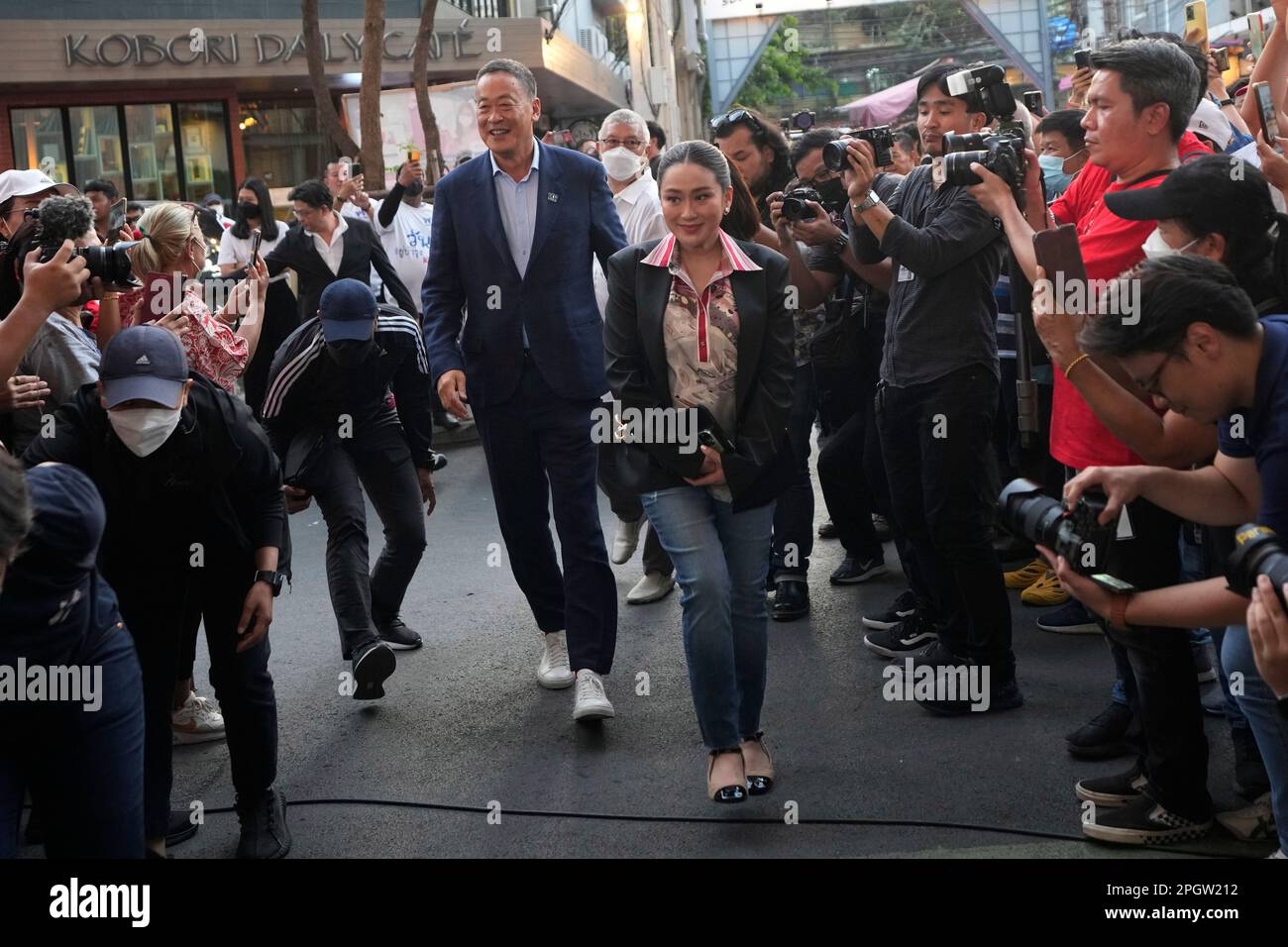 Paetongtarn Shinawatra, one of the opposition Pheu Thai party's top politicians and youngest ...