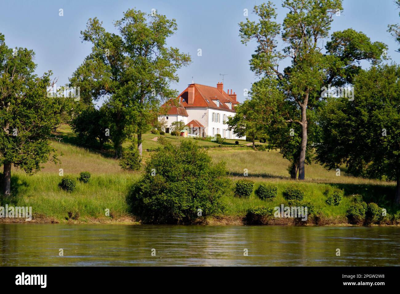 A lone house on the banks of the Allier River in France Stock Photo - Alamy