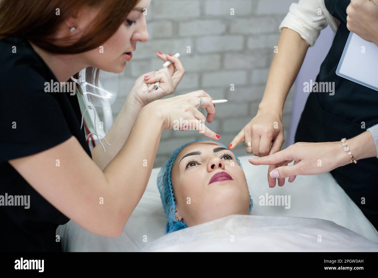permanent makeup training courses design eyebrows Stock Photo - Alamy