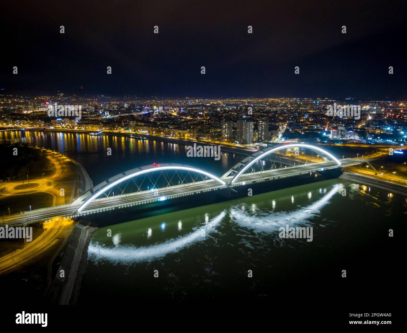 Drone view above danube river hi-res stock photography and images - Alamy