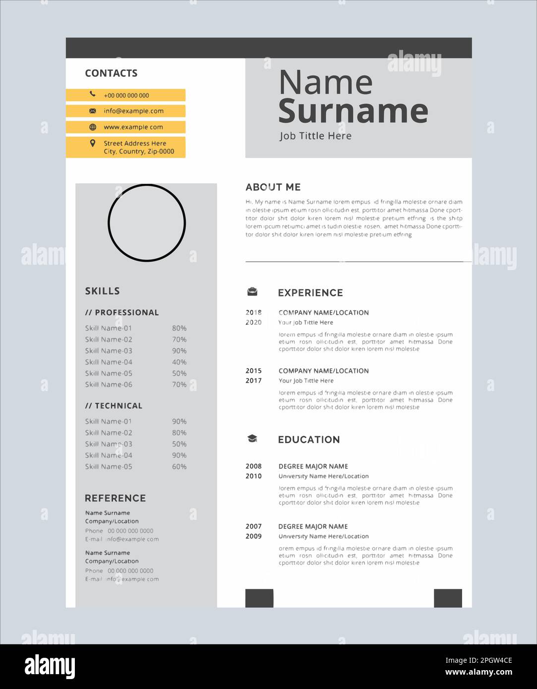 Cv template vector vector vectors hi-res stock photography and images ...