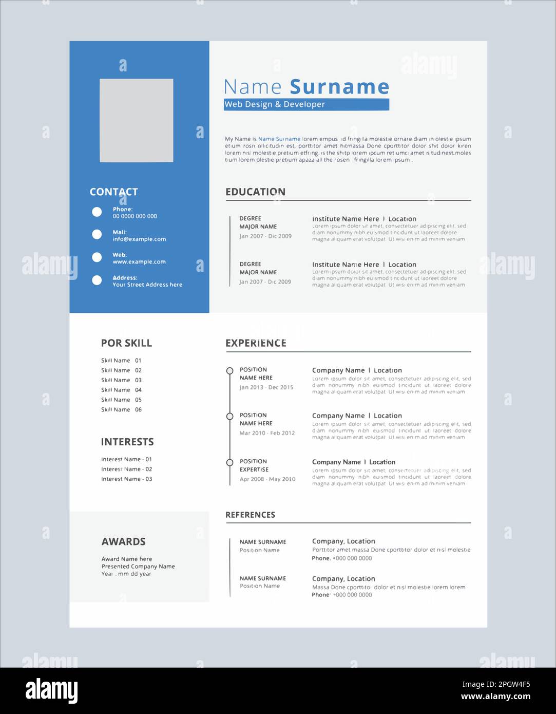 Creative cv layout hi-res stock photography and images - Alamy