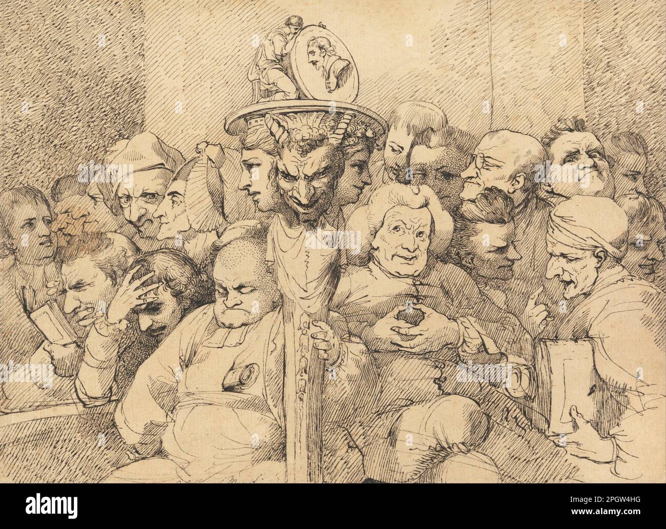 Literary Characters Assembled Around the Medallion of Shakespeare 1776 ...