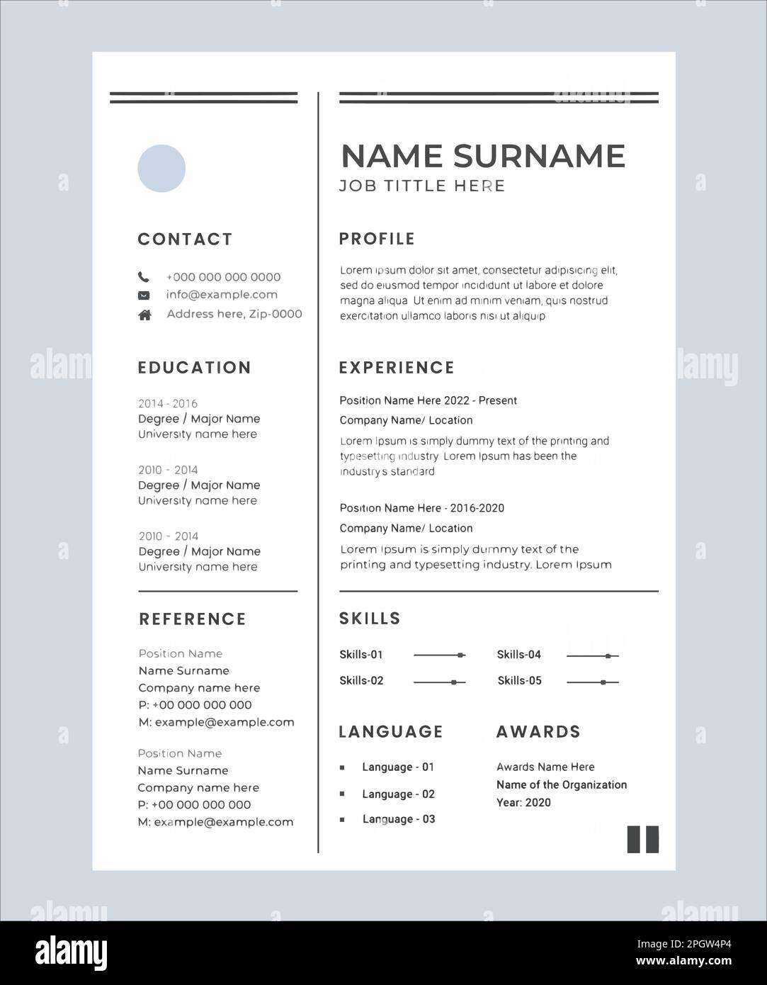 Minimal office resume hi-res stock photography and images - Alamy