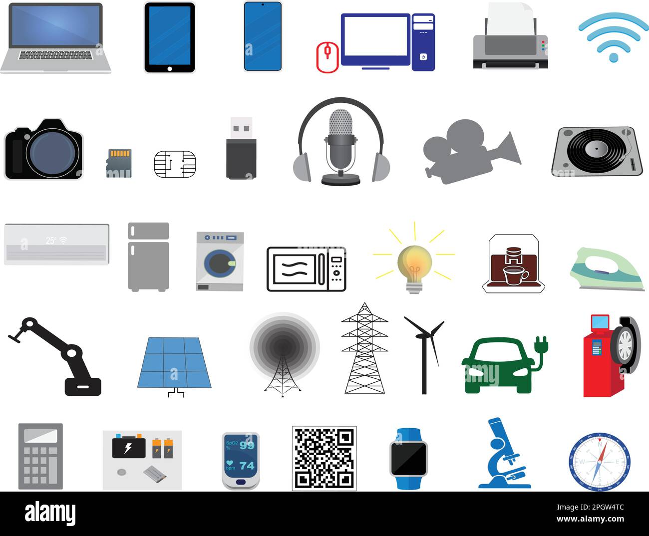 Set of thirty four technology icons Stock Vector Image & Art - Alamy