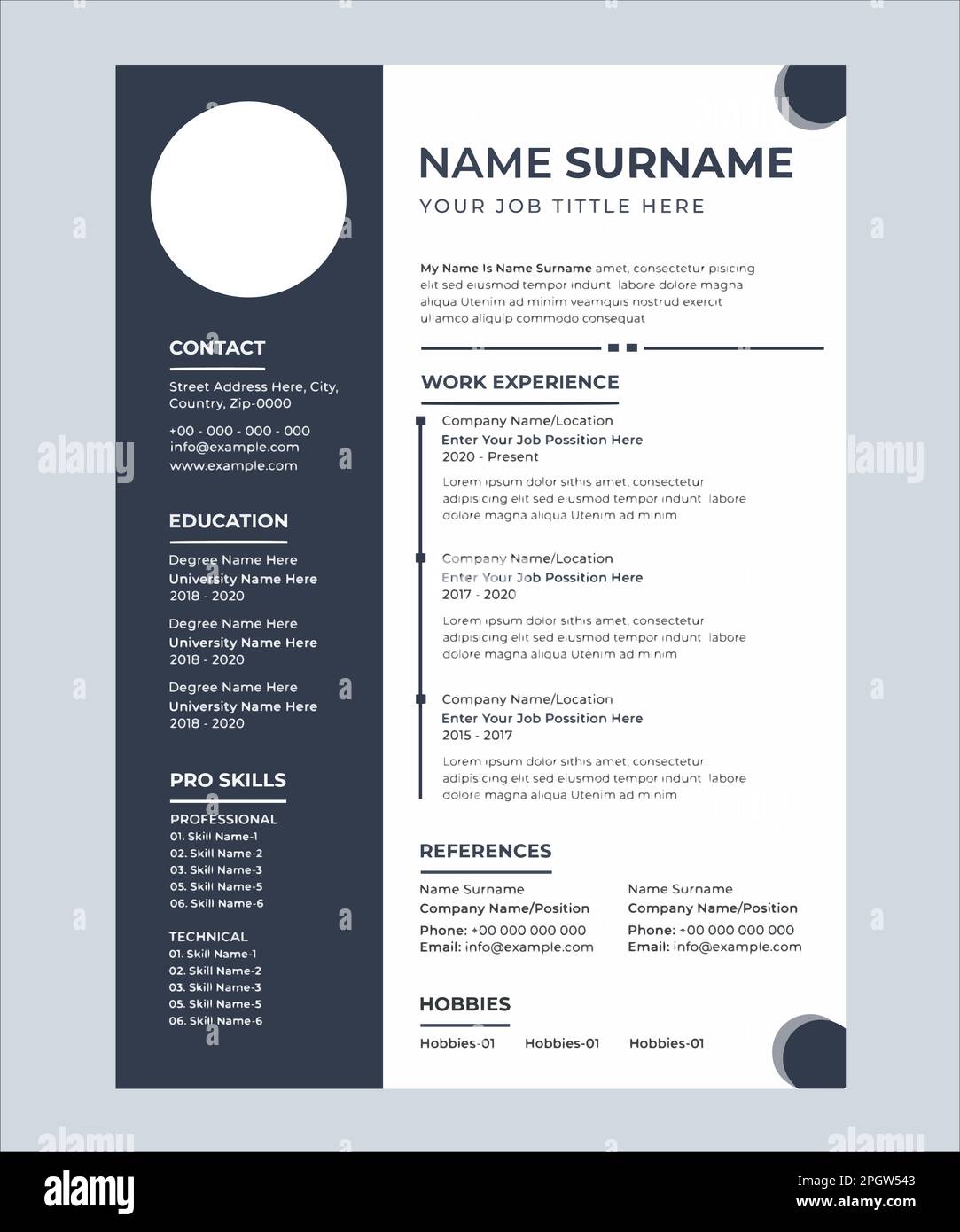 Resume layout design Stock Vector Images - Alamy