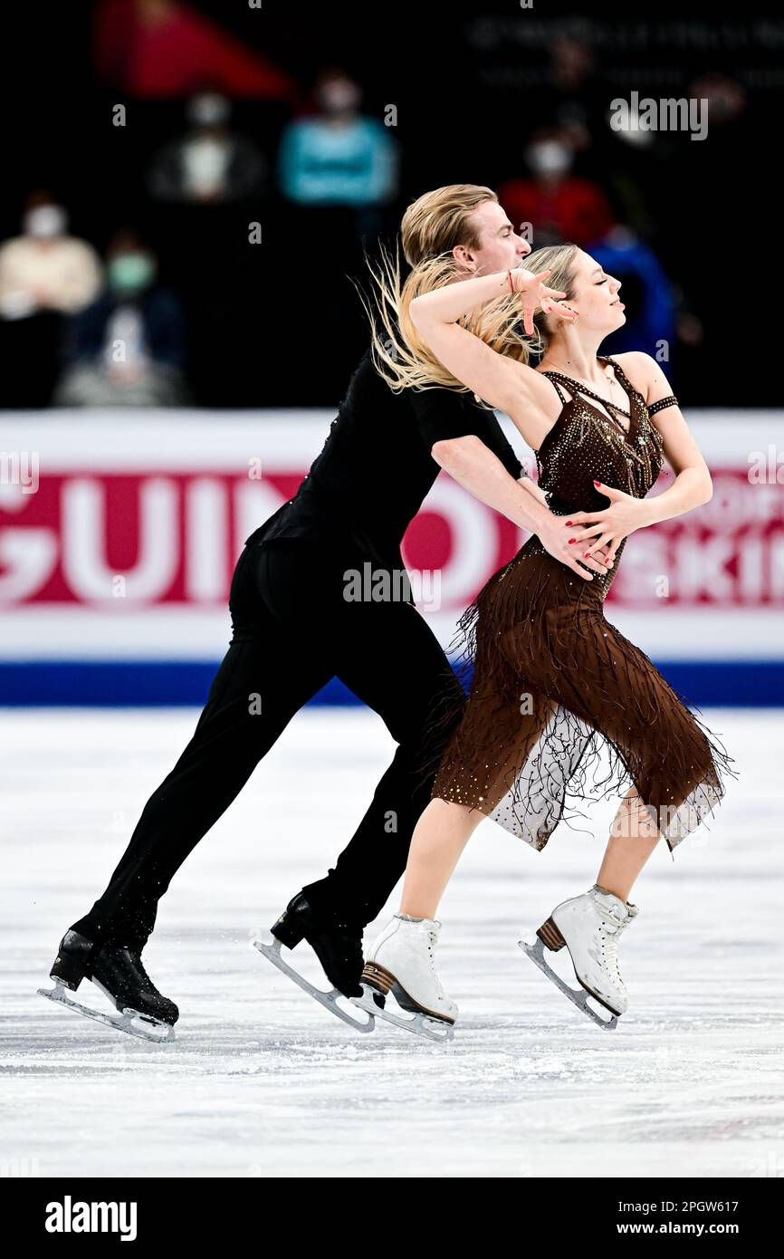 Paulina RAMANAUSKAITE & Deividas KIZALA (LTU), during Ice Dance Rhythm Dance, at the ISU World ...