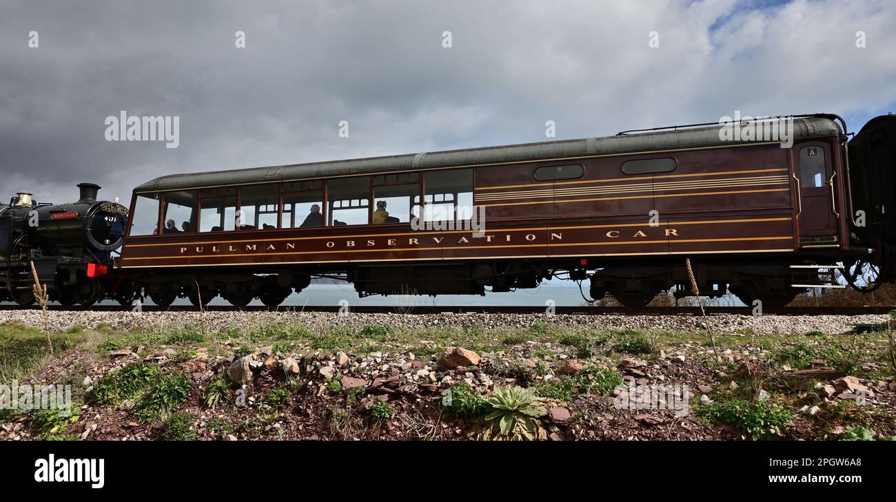 Devon Belle Pullman observation car No 13 passing Goodrington on the ...