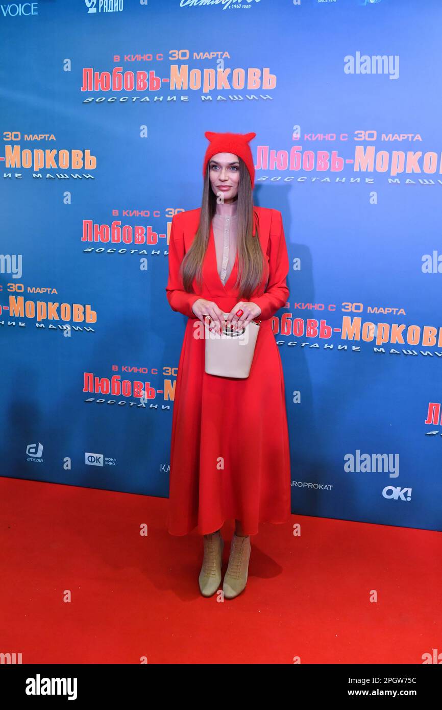 Moscow. TV presenter Alyona Vodonaeva at the premiere of Andrey Volgin's film 'Carrot-Love: Rise ...