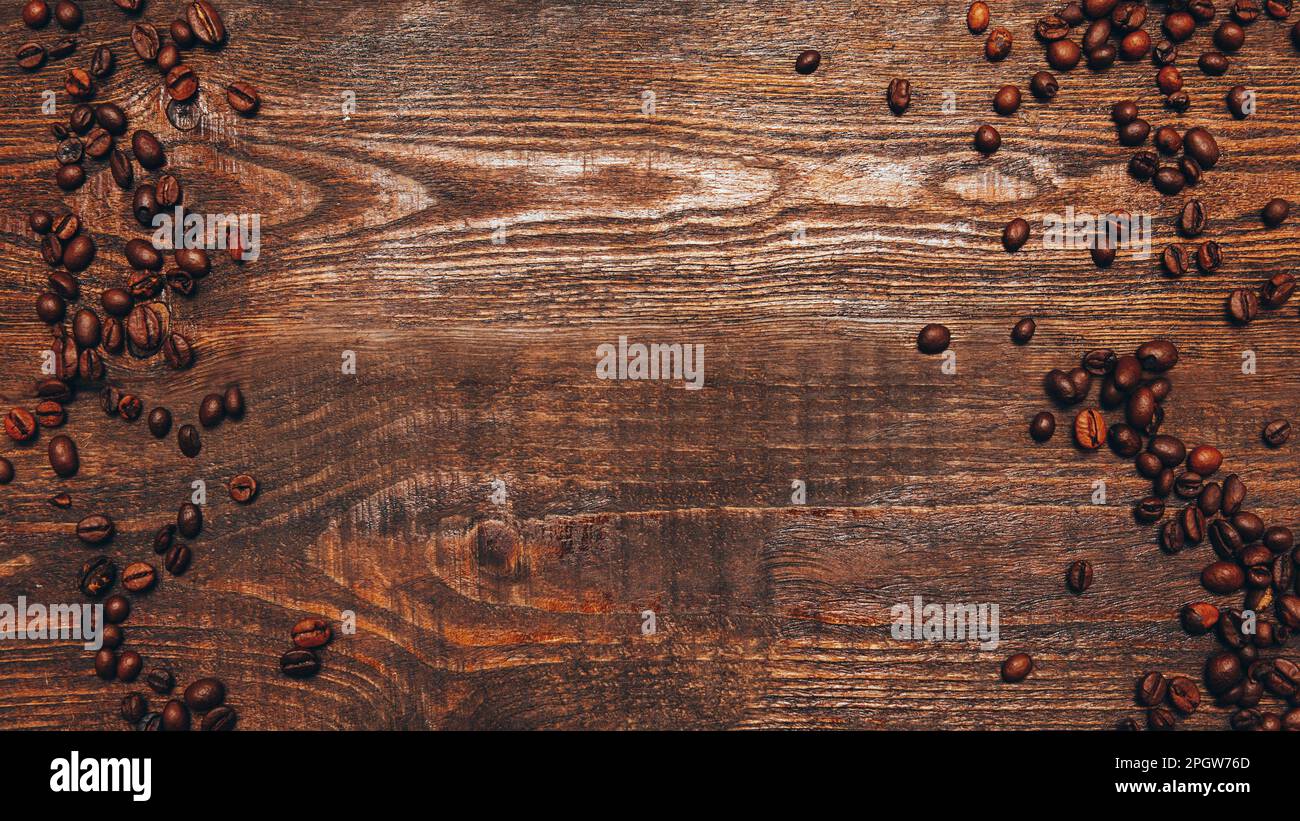 rustic background coffee shop roasted beans Stock Photo - Alamy