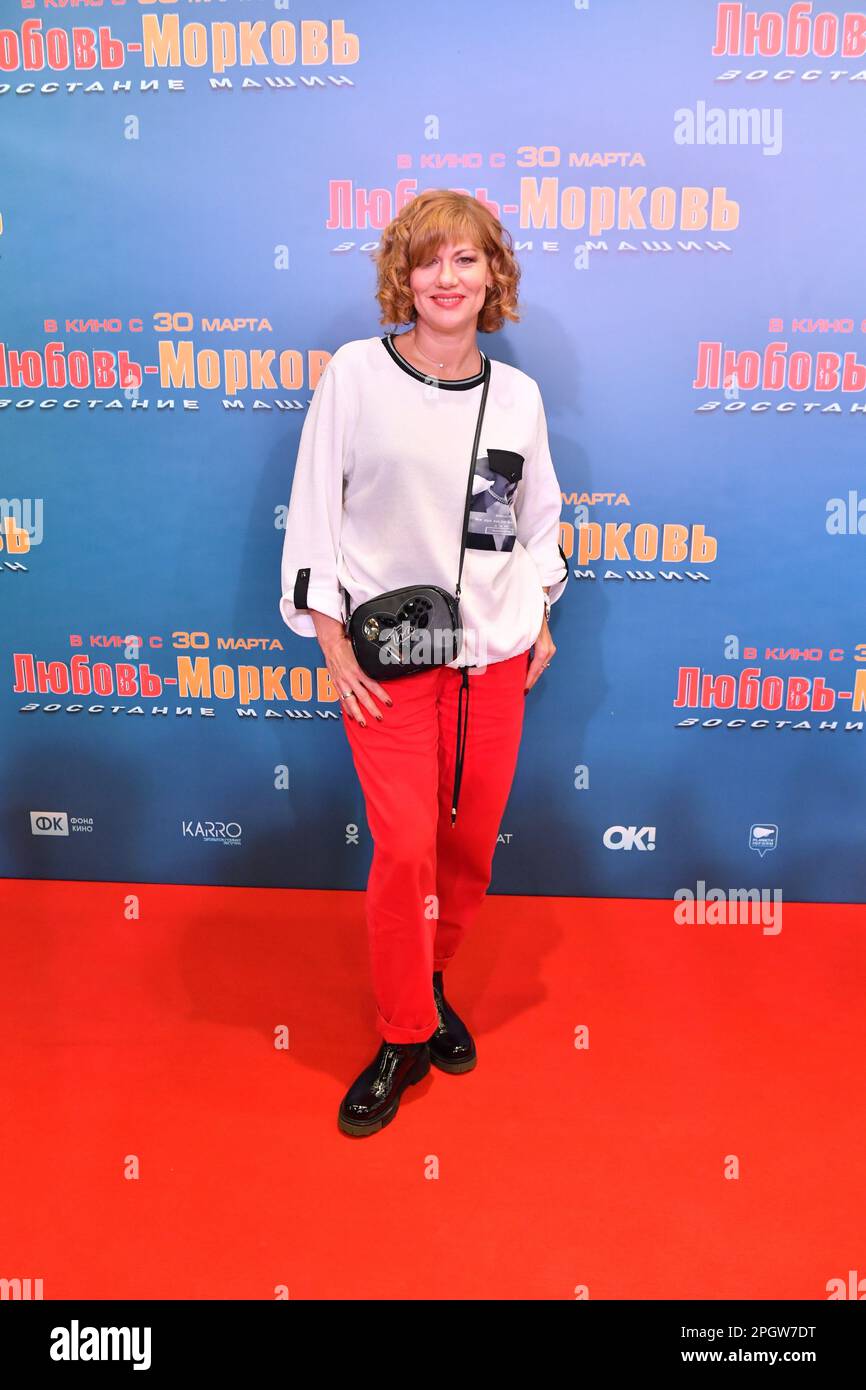 Moscow. Actress Yelena Biryukova at the premiere of Andrei Volgin's ...