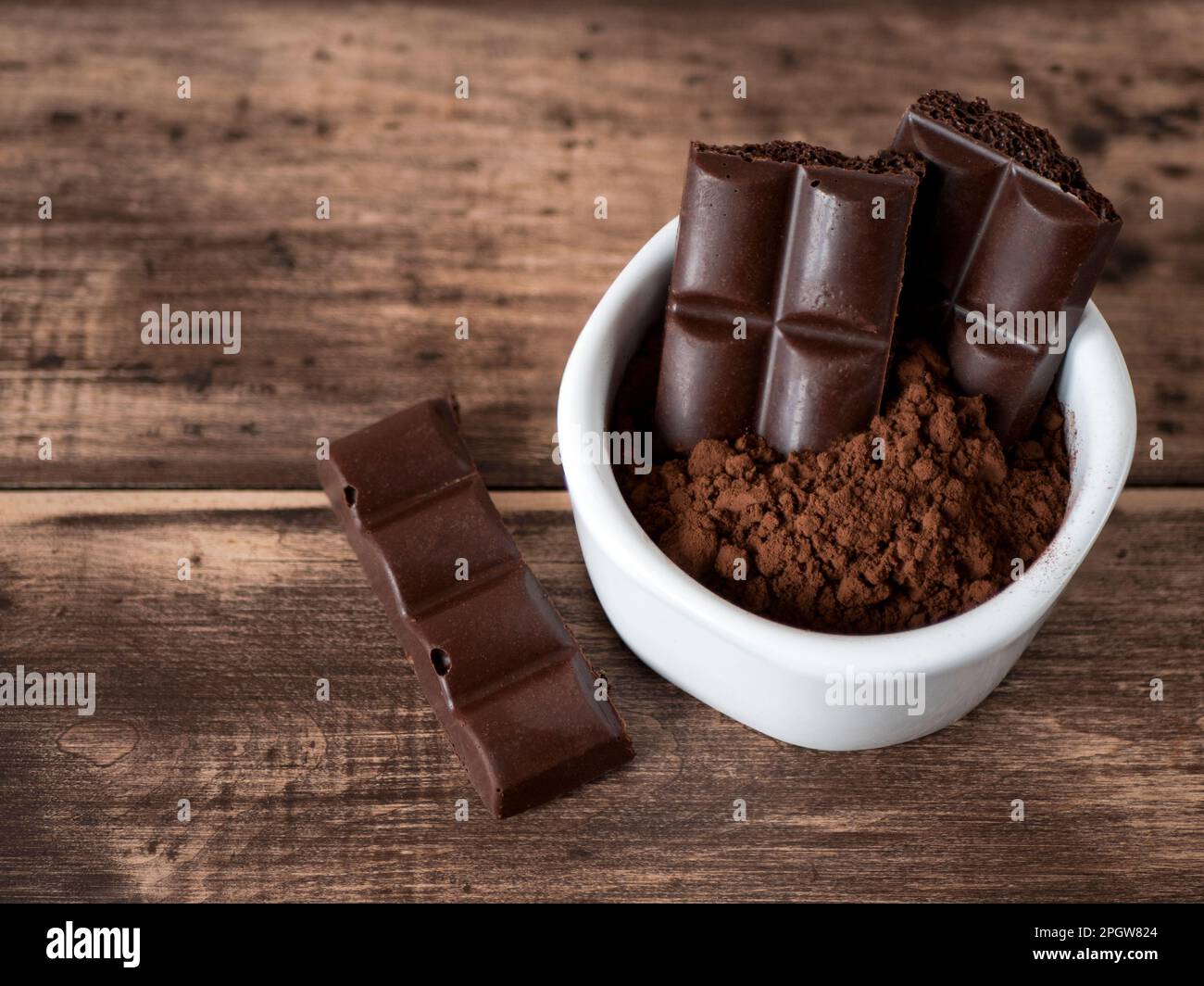 Pieces of aerated white chocolate on the white background Stock Photo ...