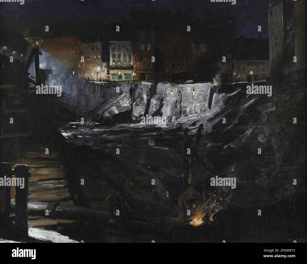 Excavation at Night December 1908 by George Wesley Bellows Stock Photo ...