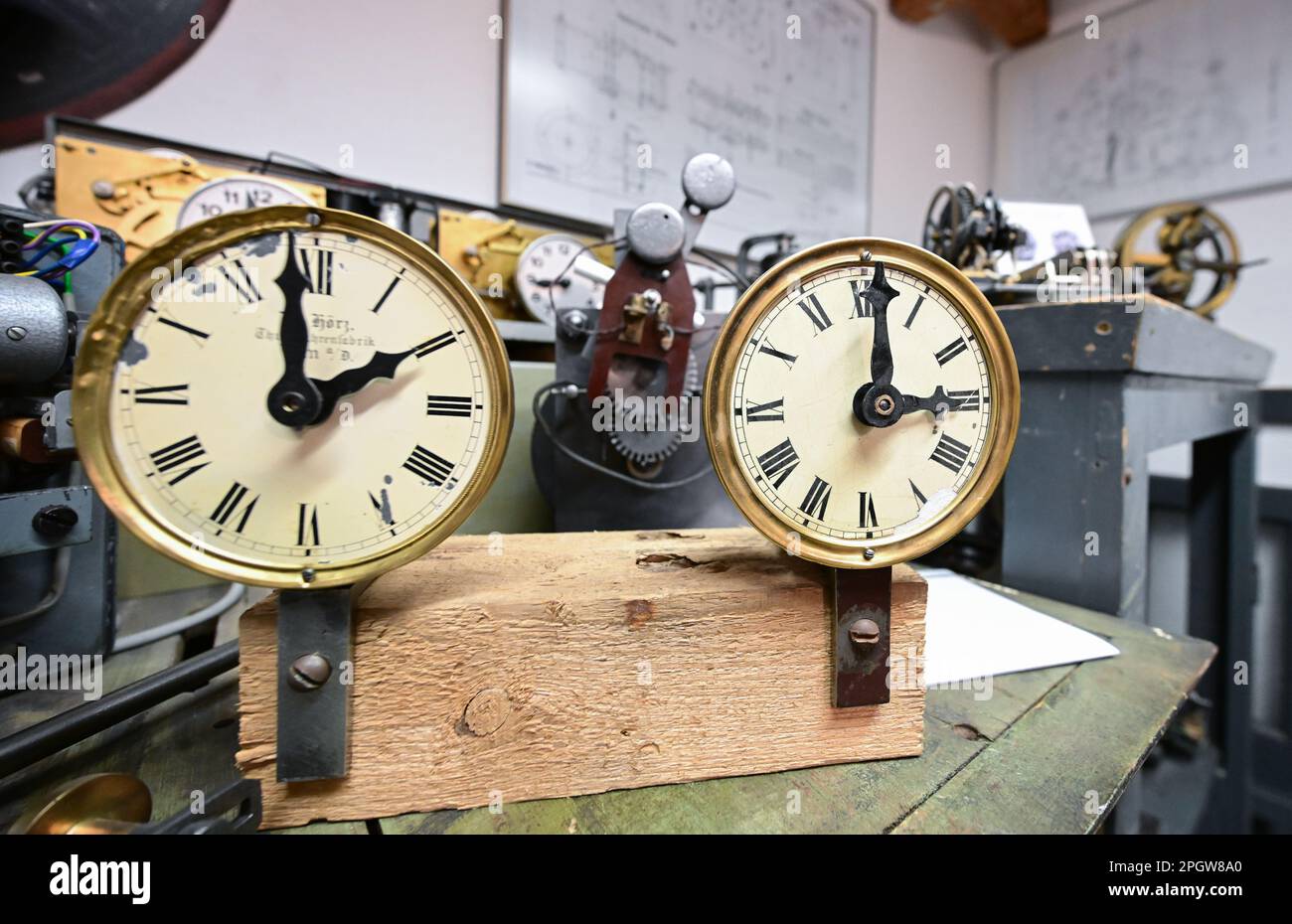 Stuttgart, Germany. 20th Mar, 2023. Two restored historical control ...