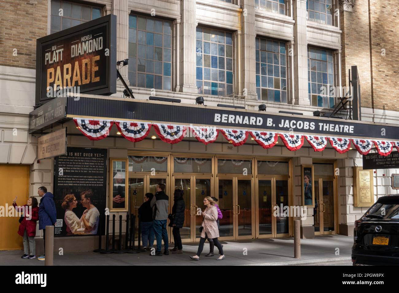 Bernard B. Jacobs Theatre Marquee Featuring the Play "Parade" in Times ...