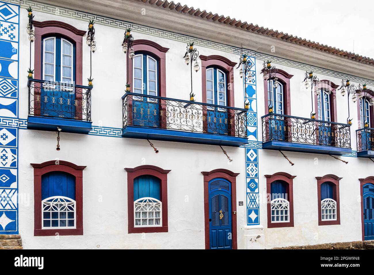 Streets and houses of historical center in Paraty, Rio de Janeiro ...