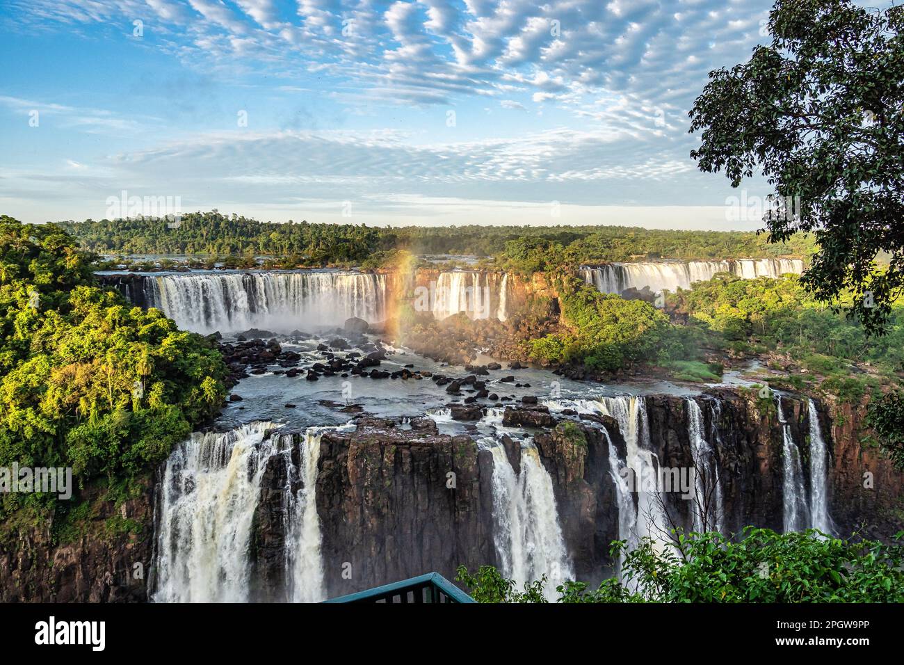 Iguazu Falls, the largest series of waterfalls of the world, located at ...