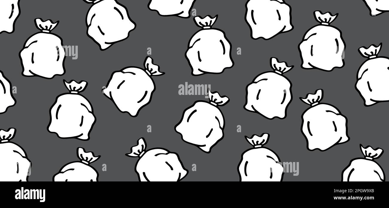 Dustbin, garbage bag banner. Rubbish can and plastic bag. Waste bin or ...