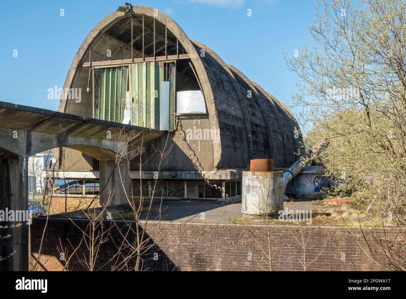 The derelict boiler house in Brynmawr, Wales, all that remains of the ...