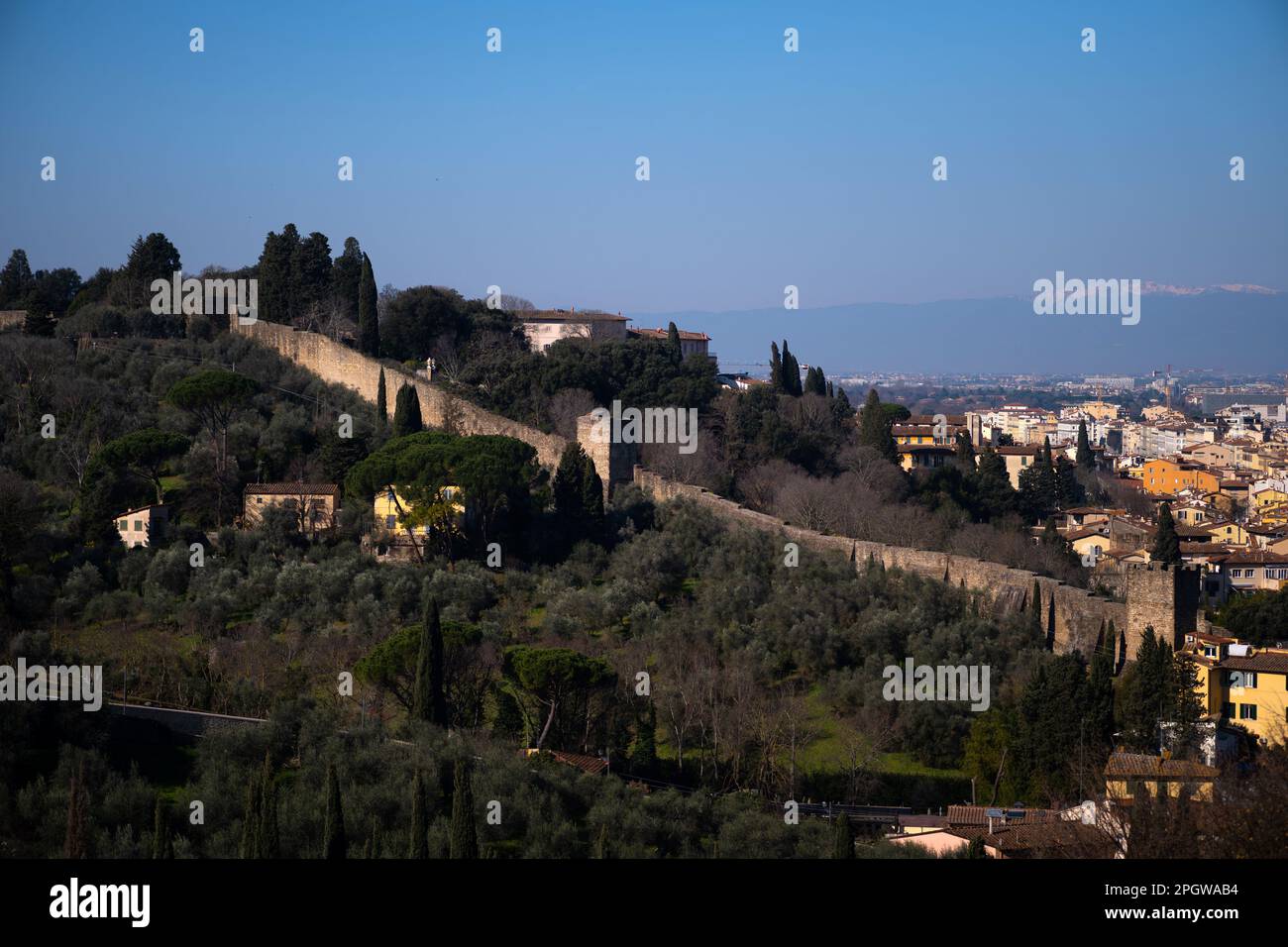 Historic City Walls of Florence . View of Florence, an historic city in ...