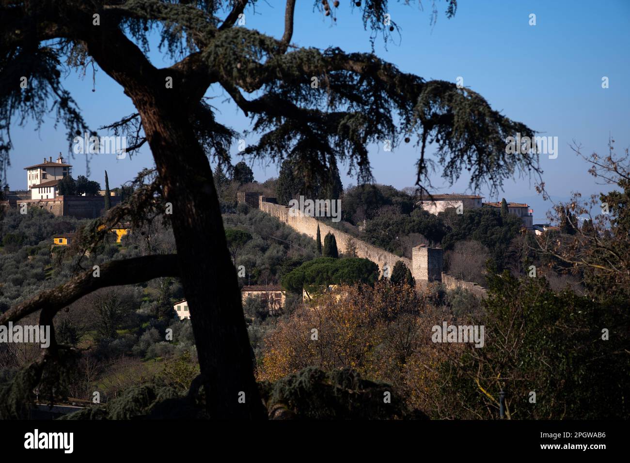 Historic City Walls of Florence . View of Florence, an historic city in ...