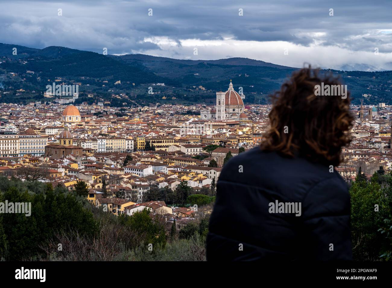 Florence Duomo & Palazzo Vecchio. View of Florence, an historic city in ...
