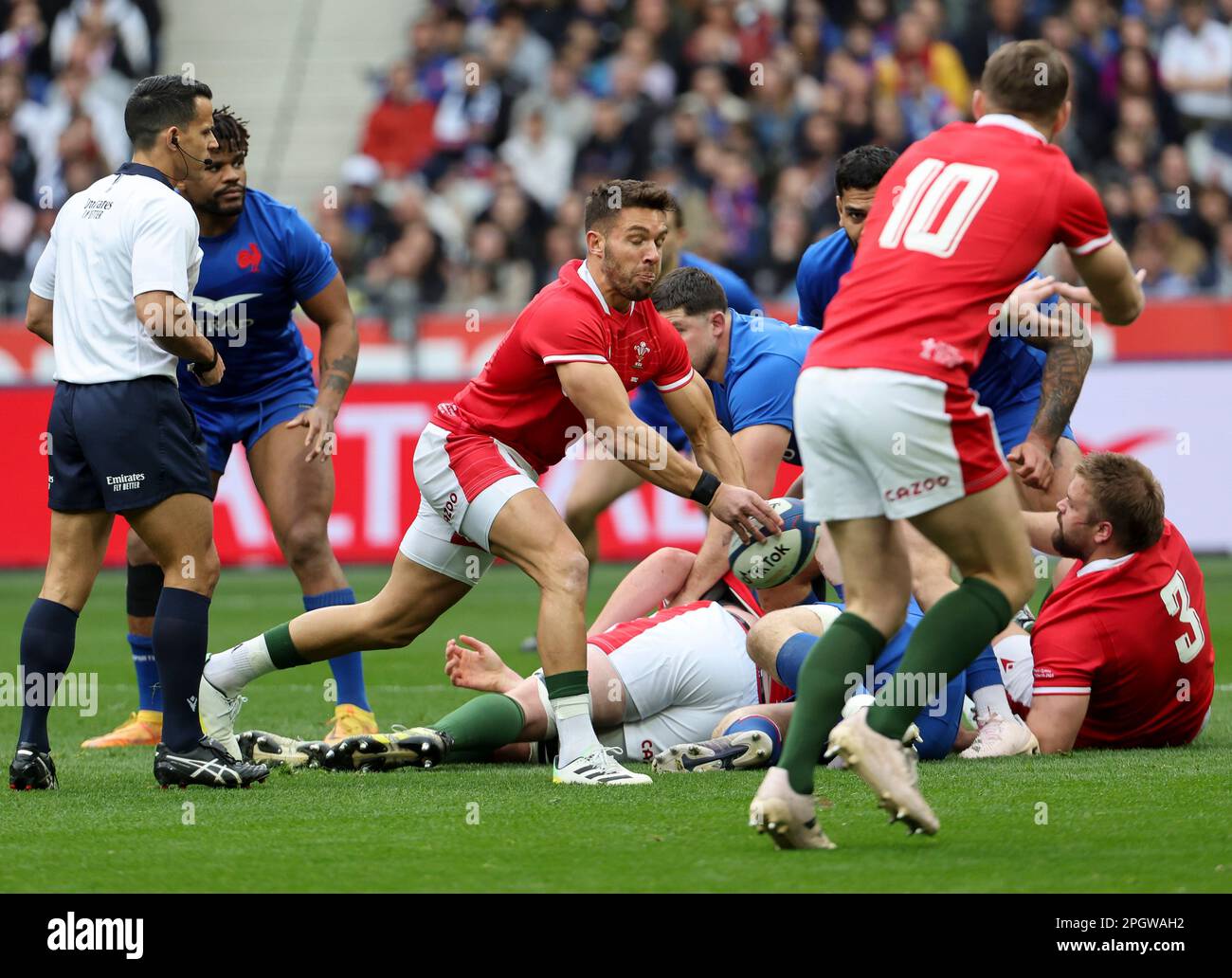 Rhys Webb of Wales during the Six Nations 2023 rugby union match ...