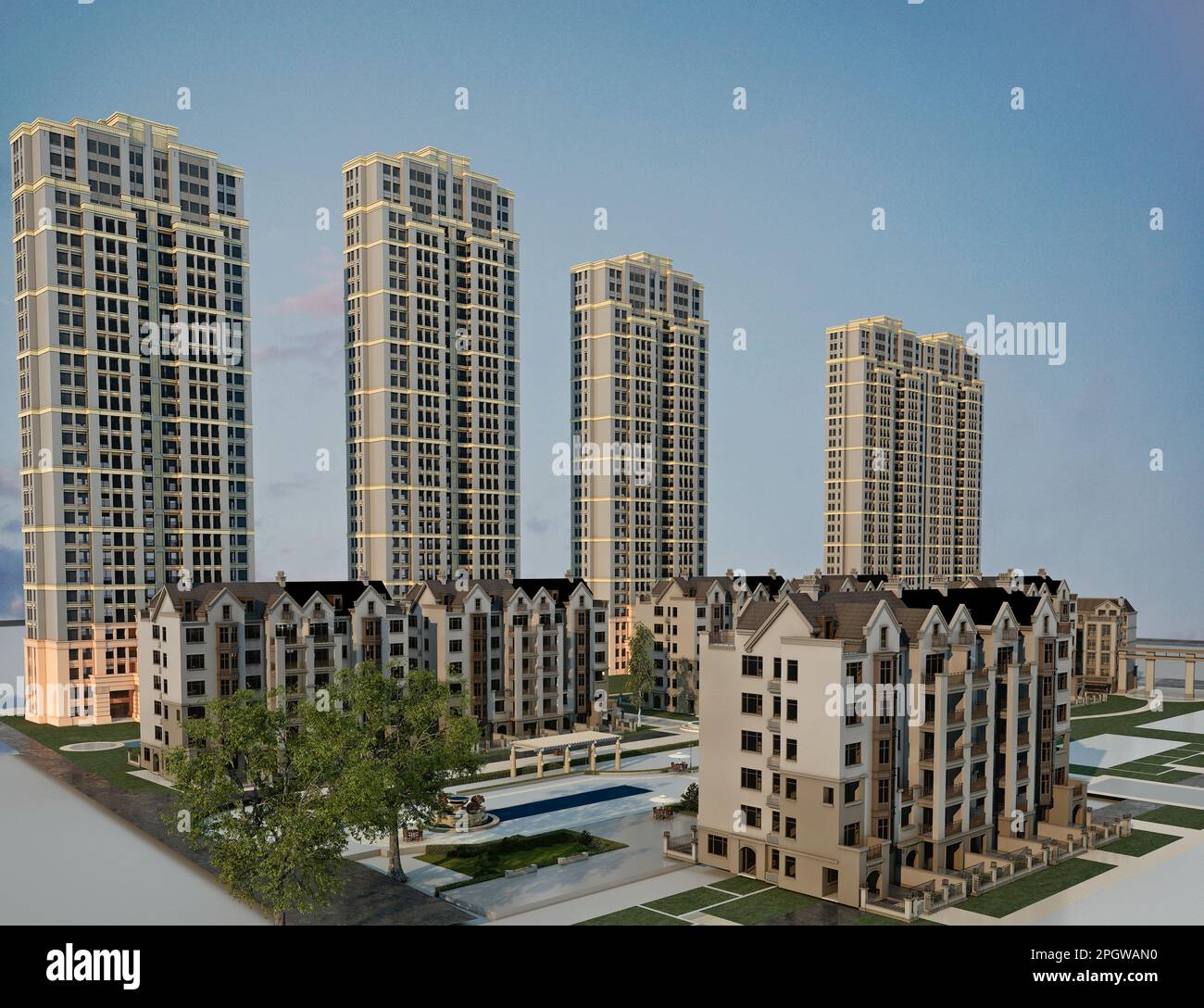 3d render of building exterior Stock Photo - Alamy