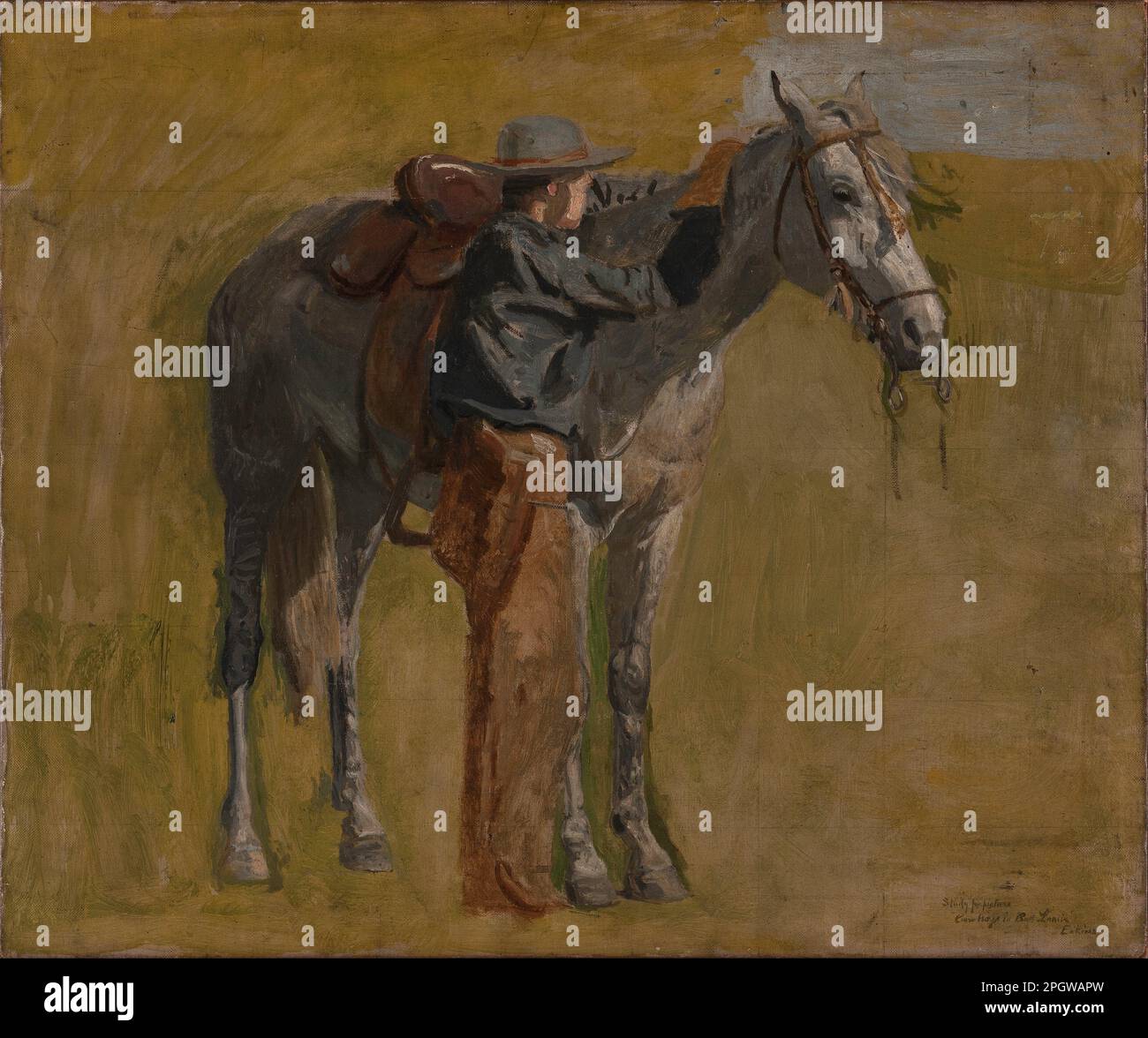 Cowboy in the badlands by thomas hi-res stock photography and images ...