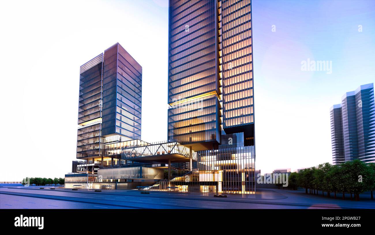 3d render of building exterior Stock Photo - Alamy