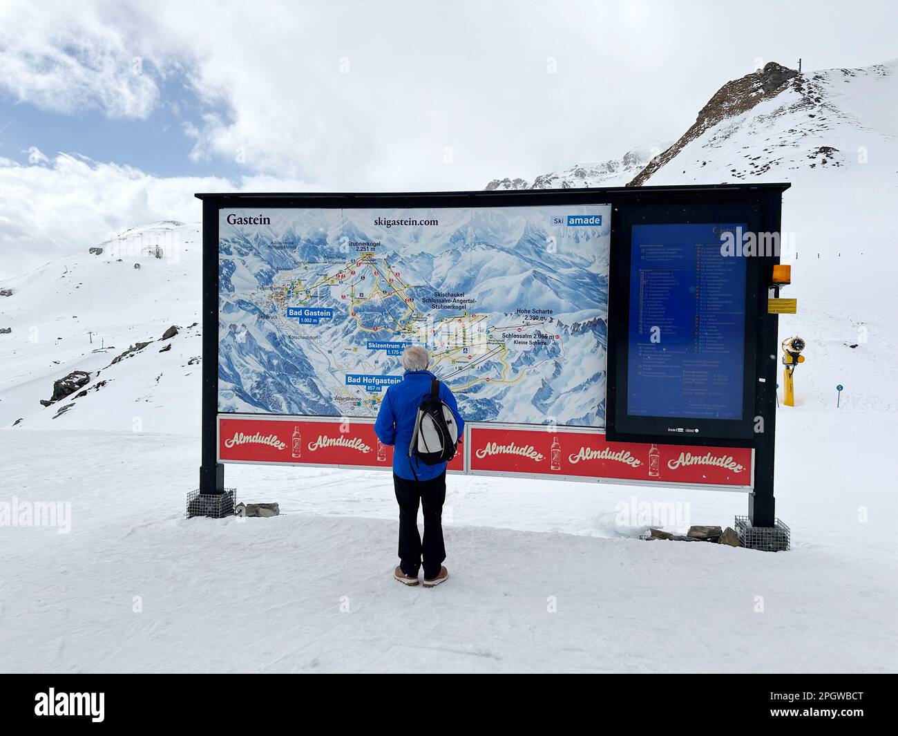 The Piste map of the Bad Gastein ski area Stock Photo - Alamy
